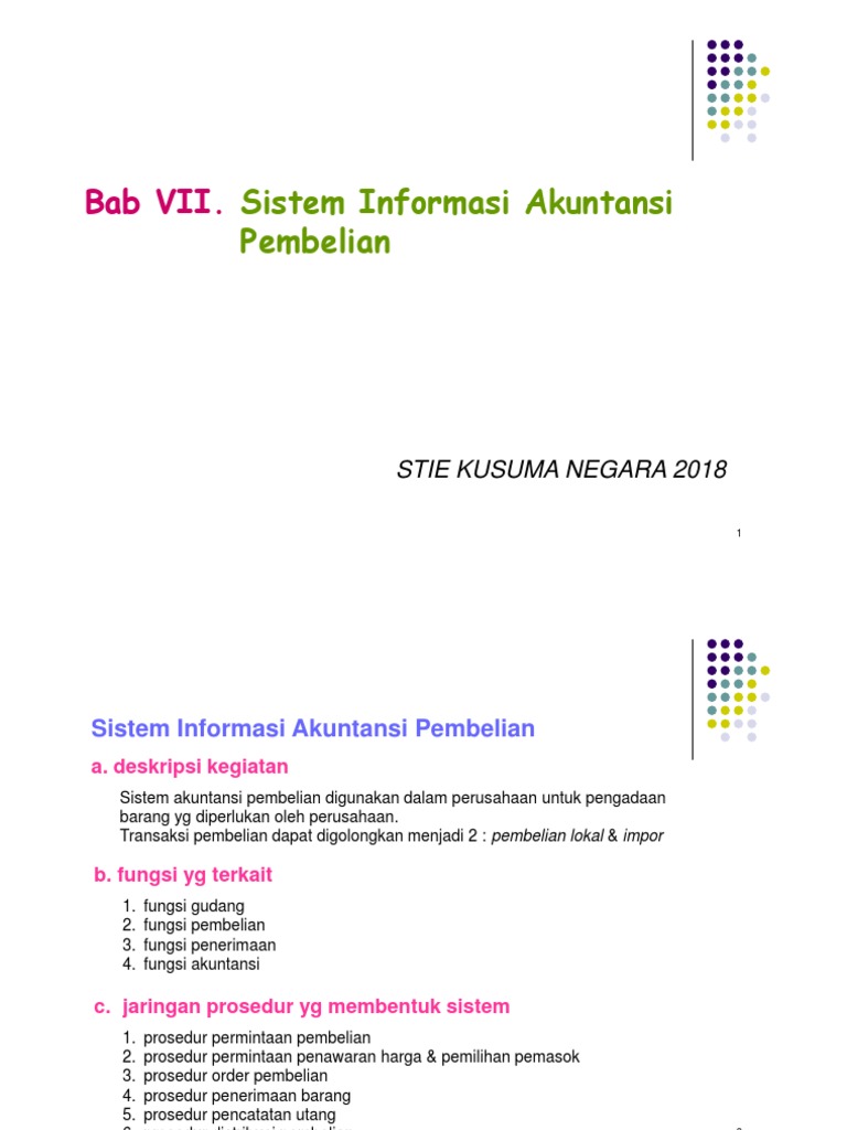 Materi 7 SIA 1 Sistem Informasi Akuntansi Pembelian | PDF