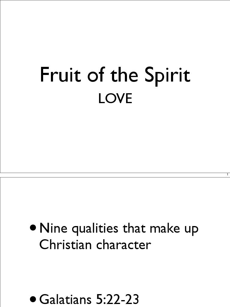 Fruit of Spirit-Love | PDF | Fruit Of The Holy Spirit | Emotions