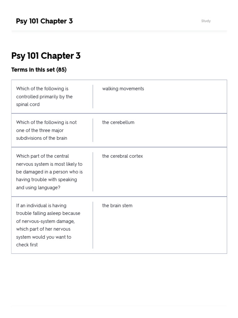 Psy 101 Chapter 3 Flashcards - Quizlet | PDF