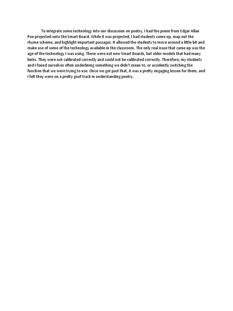 Technology - Smart Board Poetry | PDF