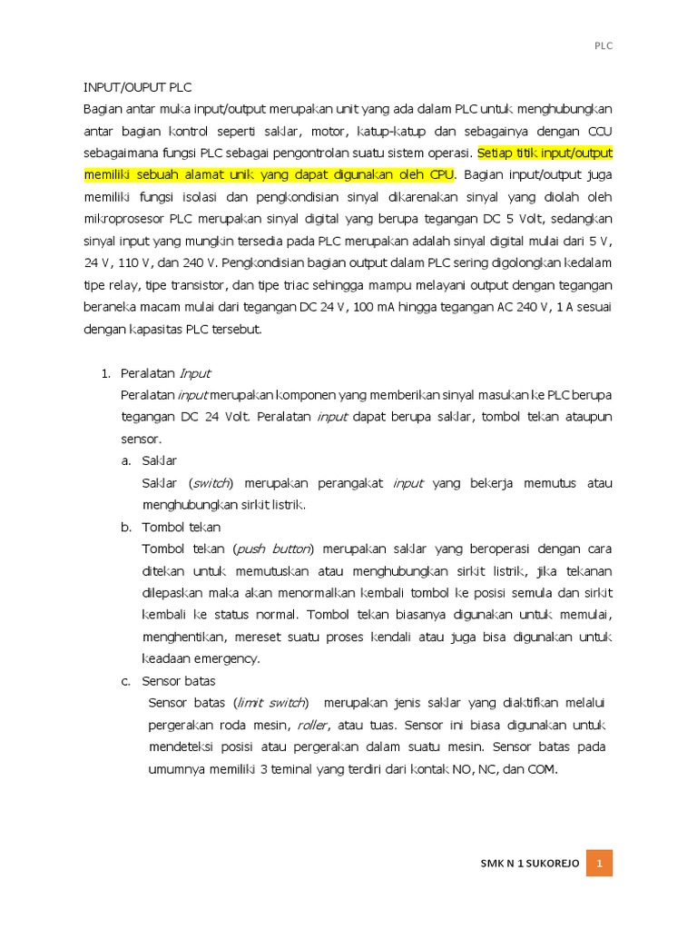 Input Input Input: SMK N 1 Sukorejo | PDF