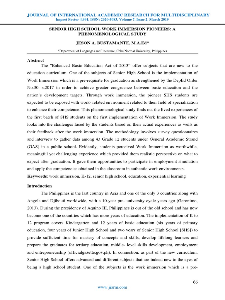 Immersion 1 Sample | PDF | Curriculum | Experience