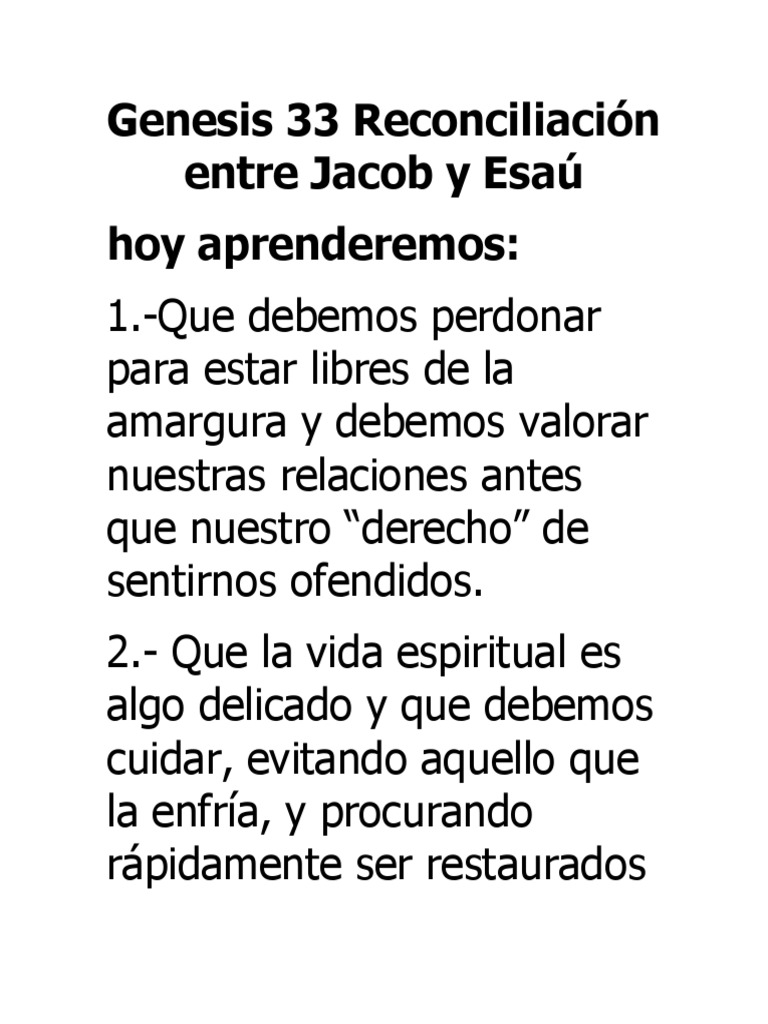 Reconciliación de Jacob y Esaú | PDF | Jacob | Oración