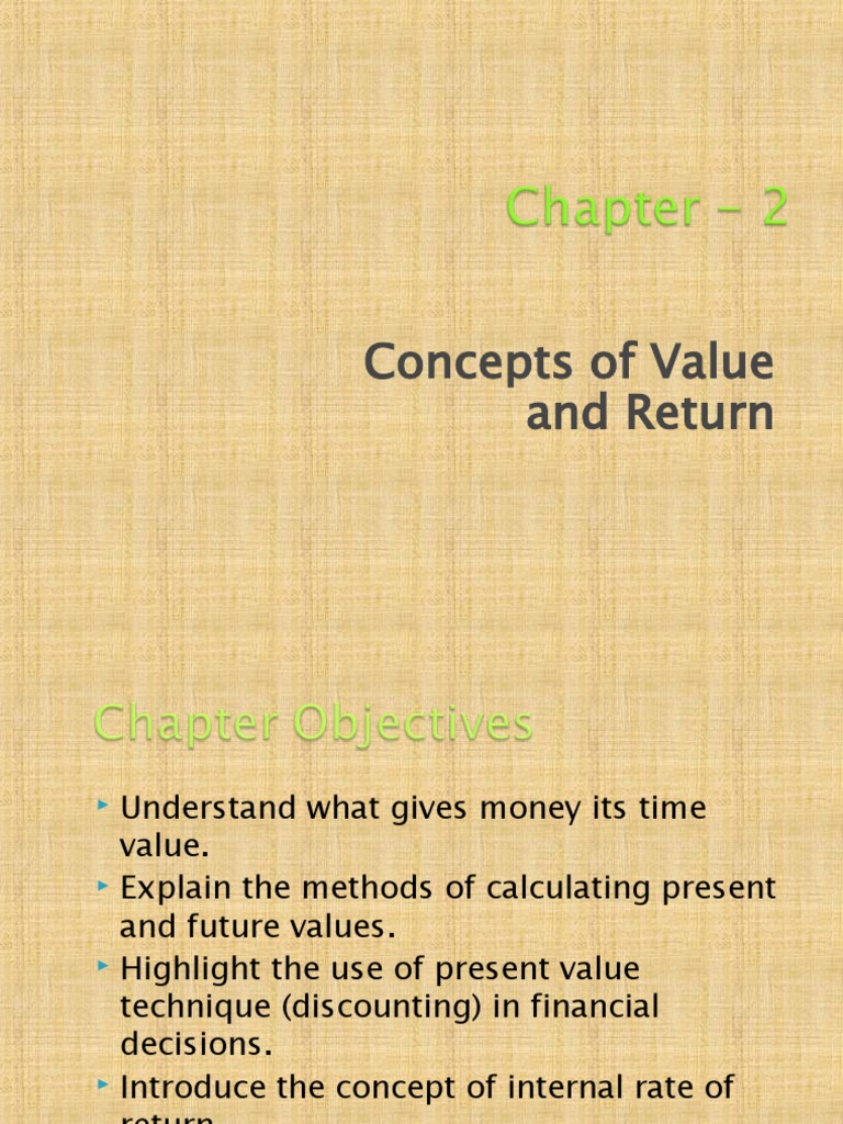 CH - 02 Concept of Value and Return | PDF | Present Value | Interest