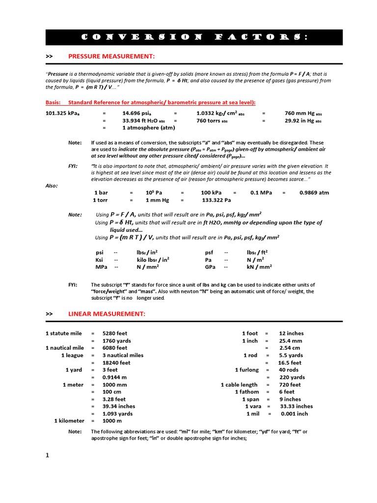 BOARD EXAMINATION REVIEWER (Conversion Factors & Some Basic Constants) PDF | PDF | Pressure | Gallon