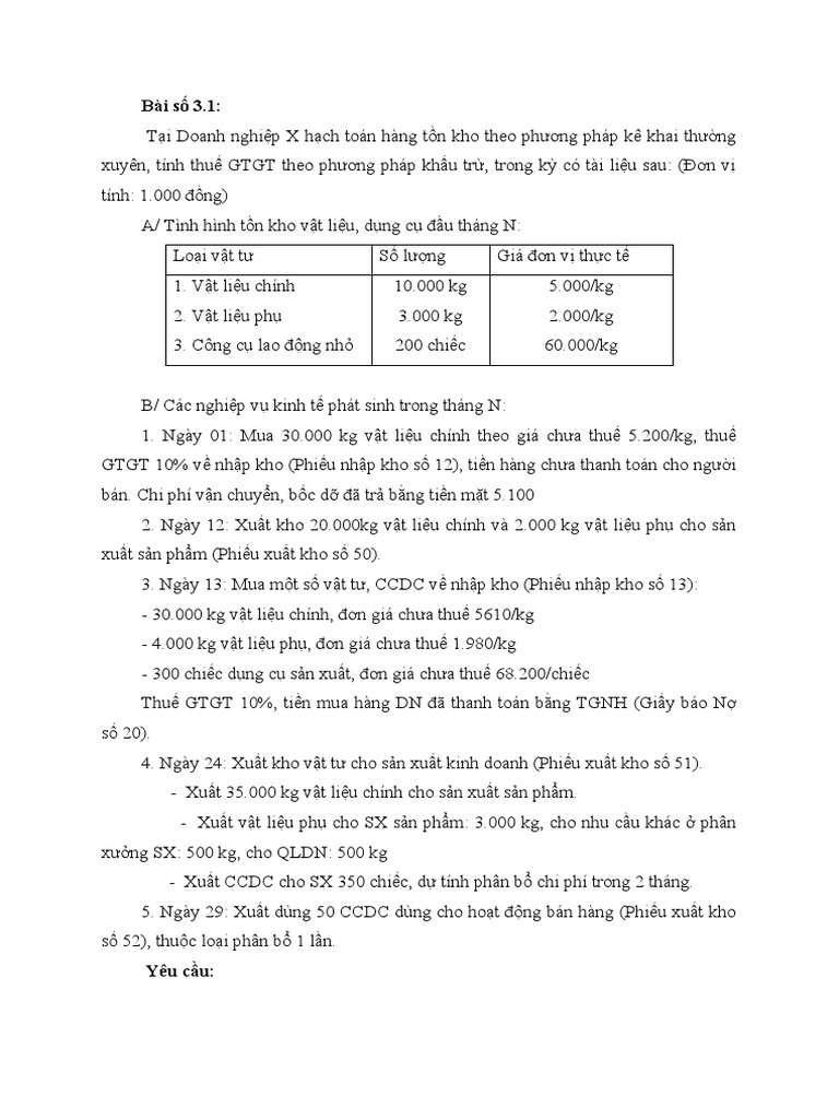 Bai Tap C3KTTC1 | PDF