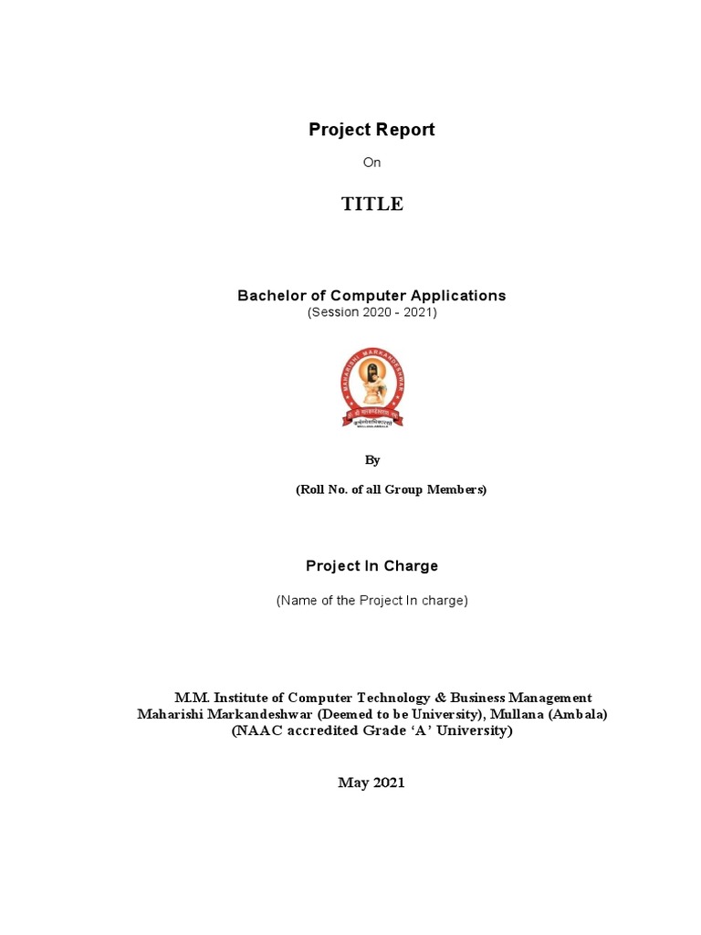 Project Report Sample BCA | PDF