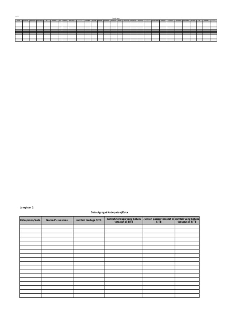 Lampiran - Formulir Bantu Dan Jadwal Kegiatan Validasi Data TBC Di ...