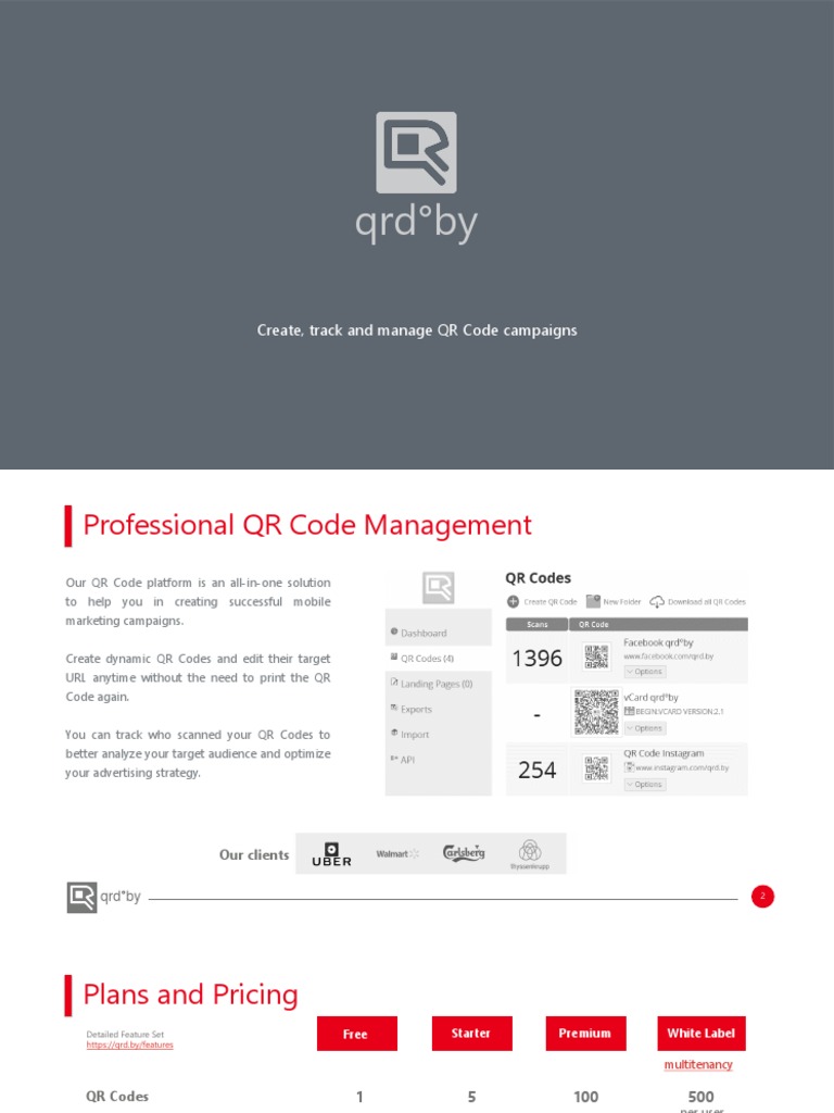 Qrd°by: Create, Track and Manage QR Code Campaigns | PDF | Qr Code ...