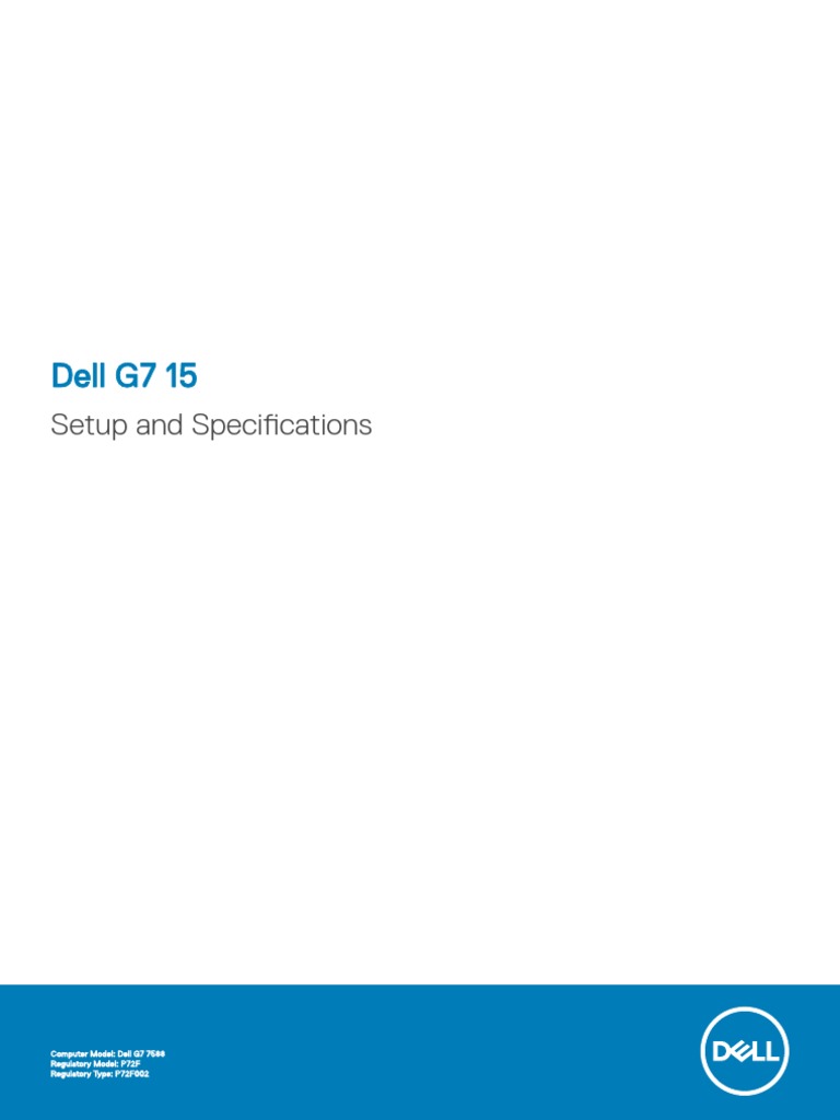 Dell G7 15 Laptop User Manual | PDF | Usb | Computer Keyboard