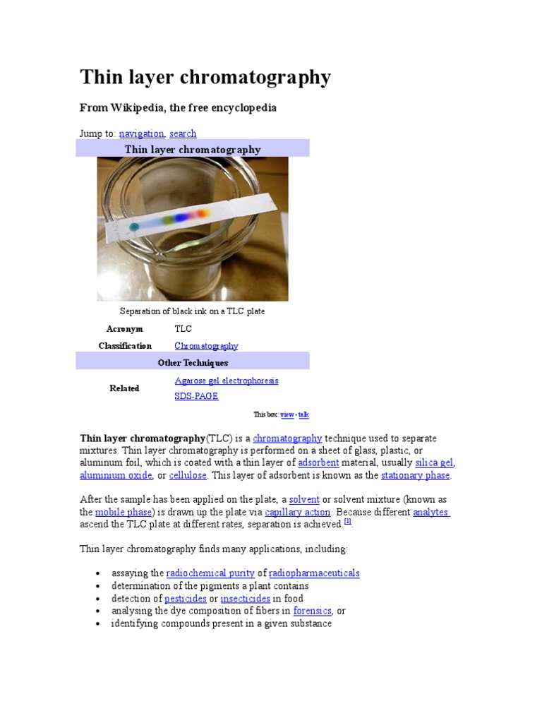 Thin Layer Chromatography | PDF