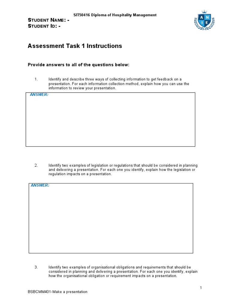 Bsbcmm401-Student Answer Booklet | PDF | Information | Evaluation