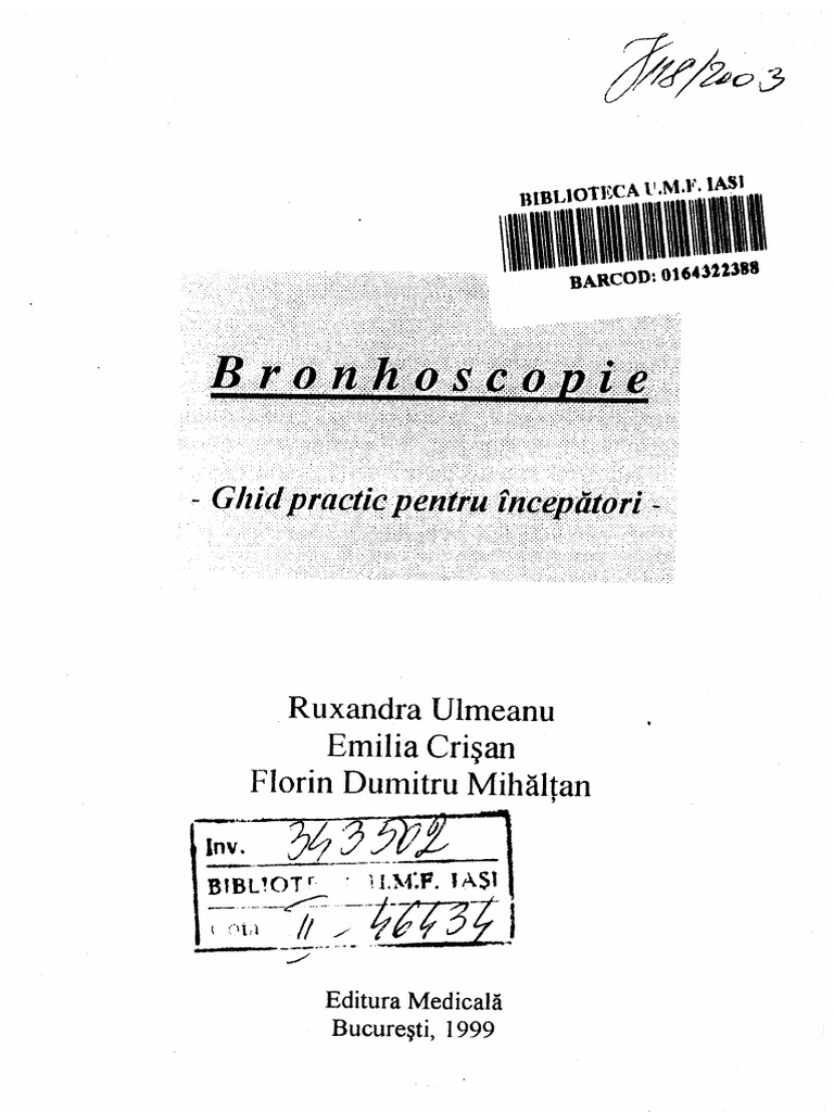 Ulmeanu Bronhoscopie Ghid Practic Pentru Incepatori | PDF