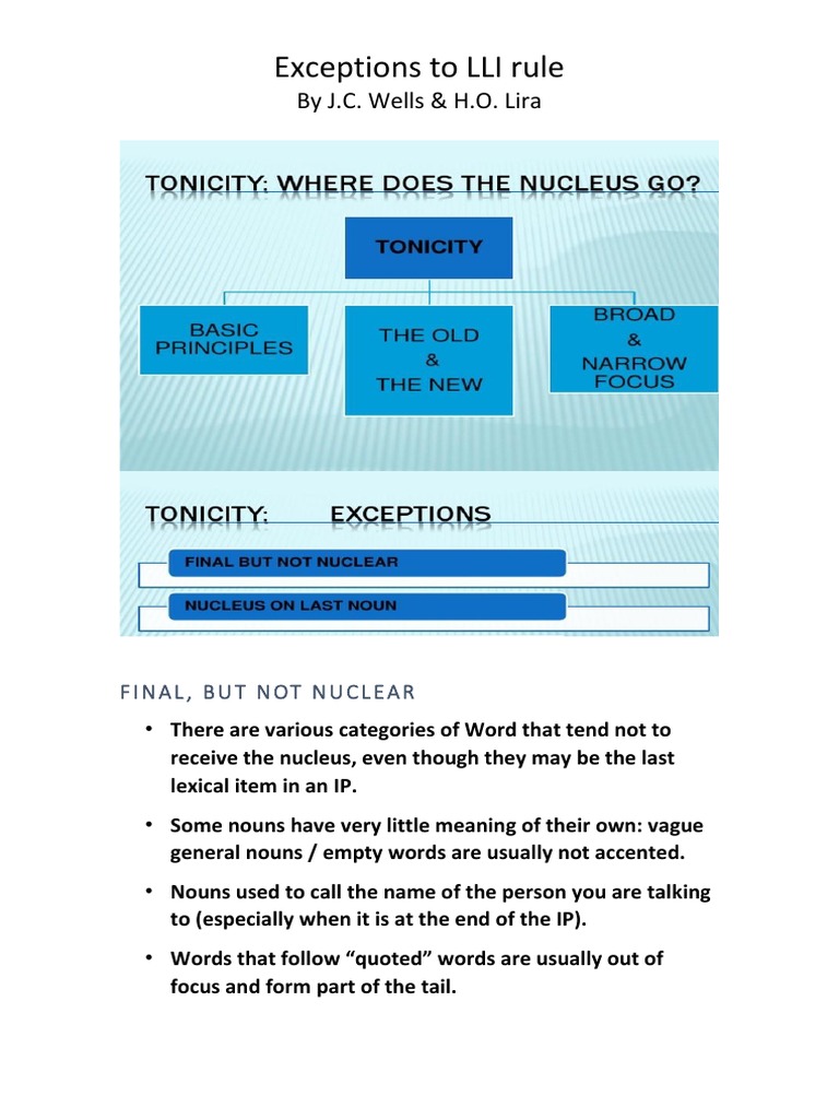2021 Exceptions To LLI Rule by WELLS and H.O.lira-2 | PDF | Verb | Adverb