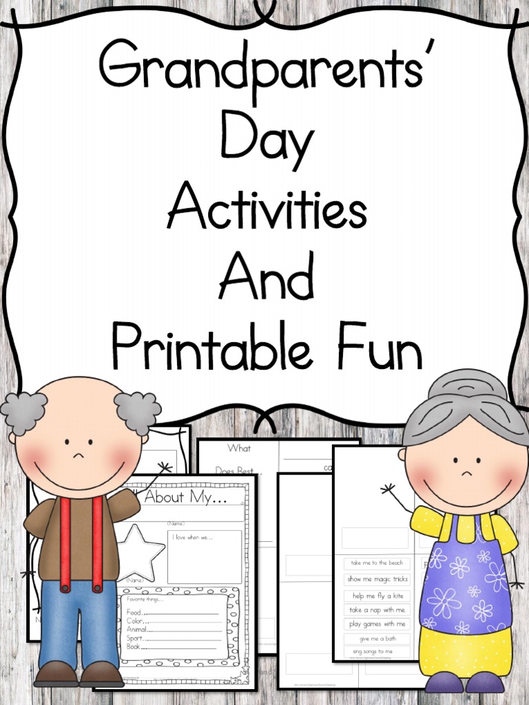 Grandparents' Day Activities and Printable Fun: Mrs. Karle's Sight and ...