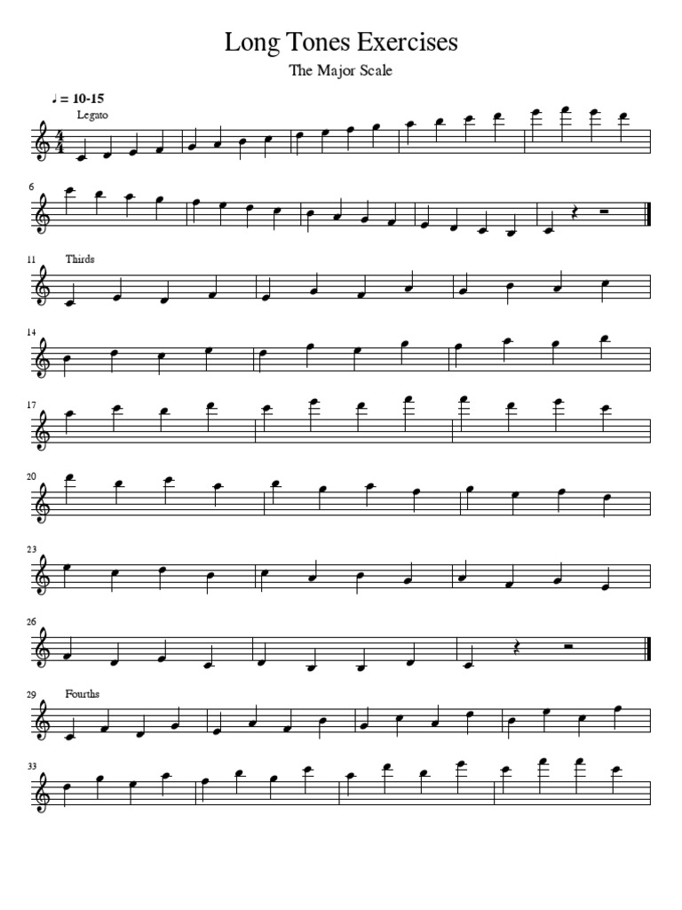 Long Tones Exercises | PDF | Music Theory | Melody