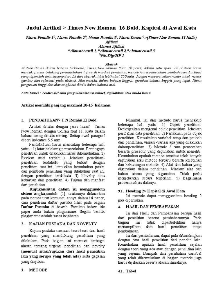 Template Artikel Ilmiah | PDF