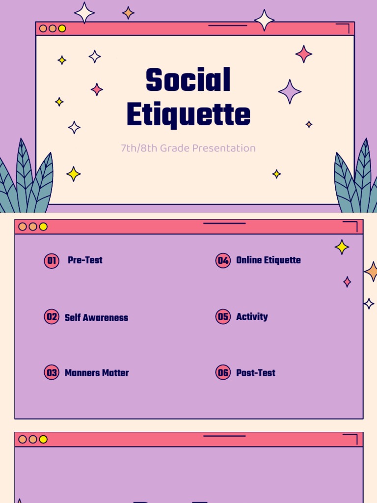 7th 8th Grade Sel Lesson Social Etiquette | PDF | Etiquette | Self ...