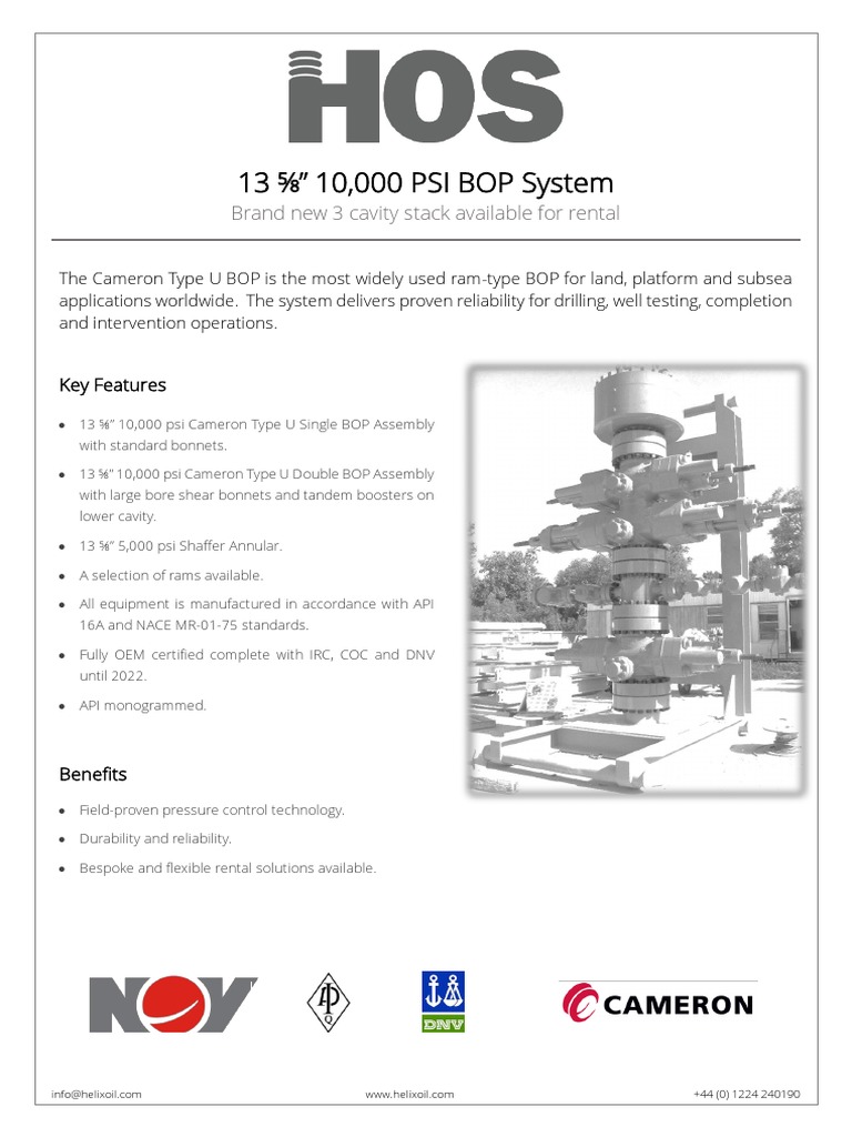 13.625 10K BOP Brochure | PDF | Mechanical Engineering | Gas Technologies