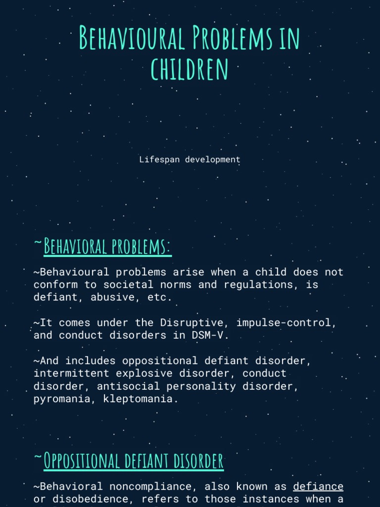 Behavioral Problems in Children | PDF | Mental Disorder | Antisocial ...