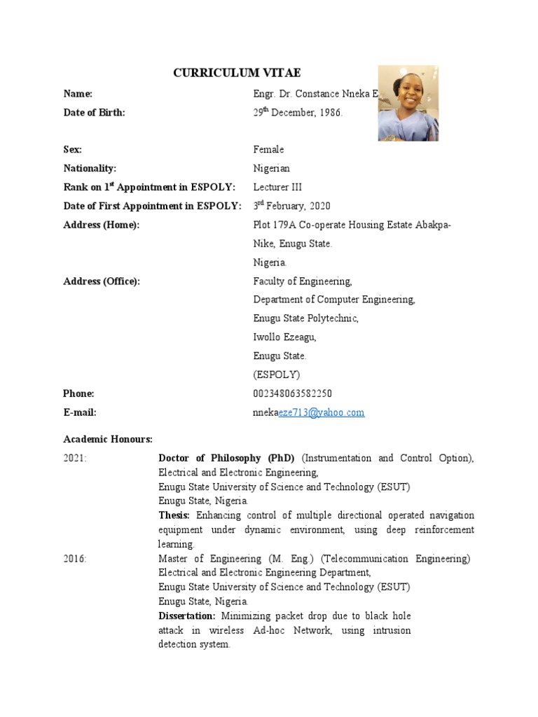 Nneka's CV | PDF | Cisco Certifications | Computer Network
