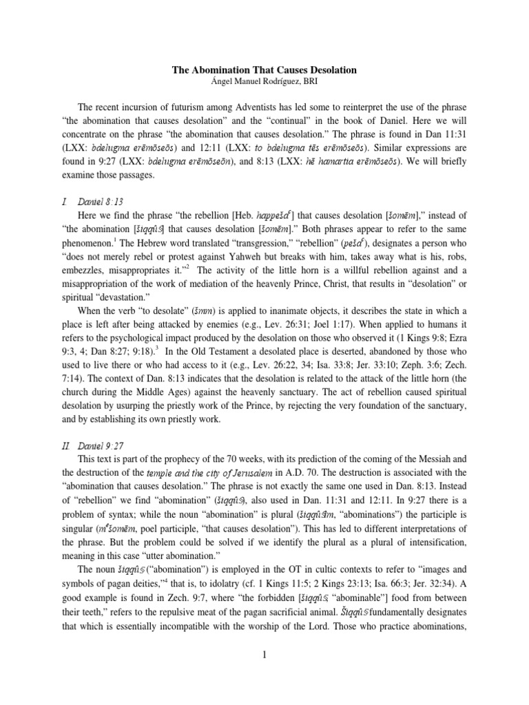 Abomination That Causes Desolation | PDF | Jesus | Book Of Daniel