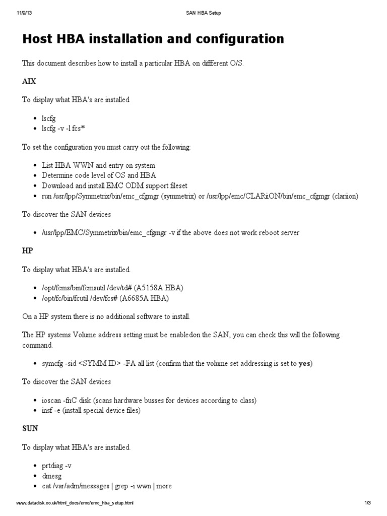 SAN HBA Setup | PDF | Software Development | Operating System Technology