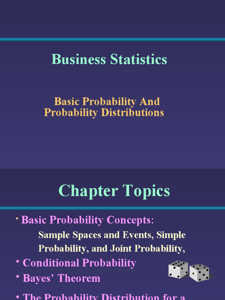 Business Statistics: Basic Probability and Probability Distributions ...