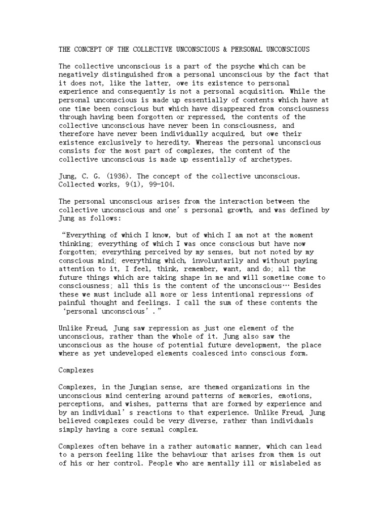 The Concept of The Collective Unconscious | PDF | Unconscious Mind ...