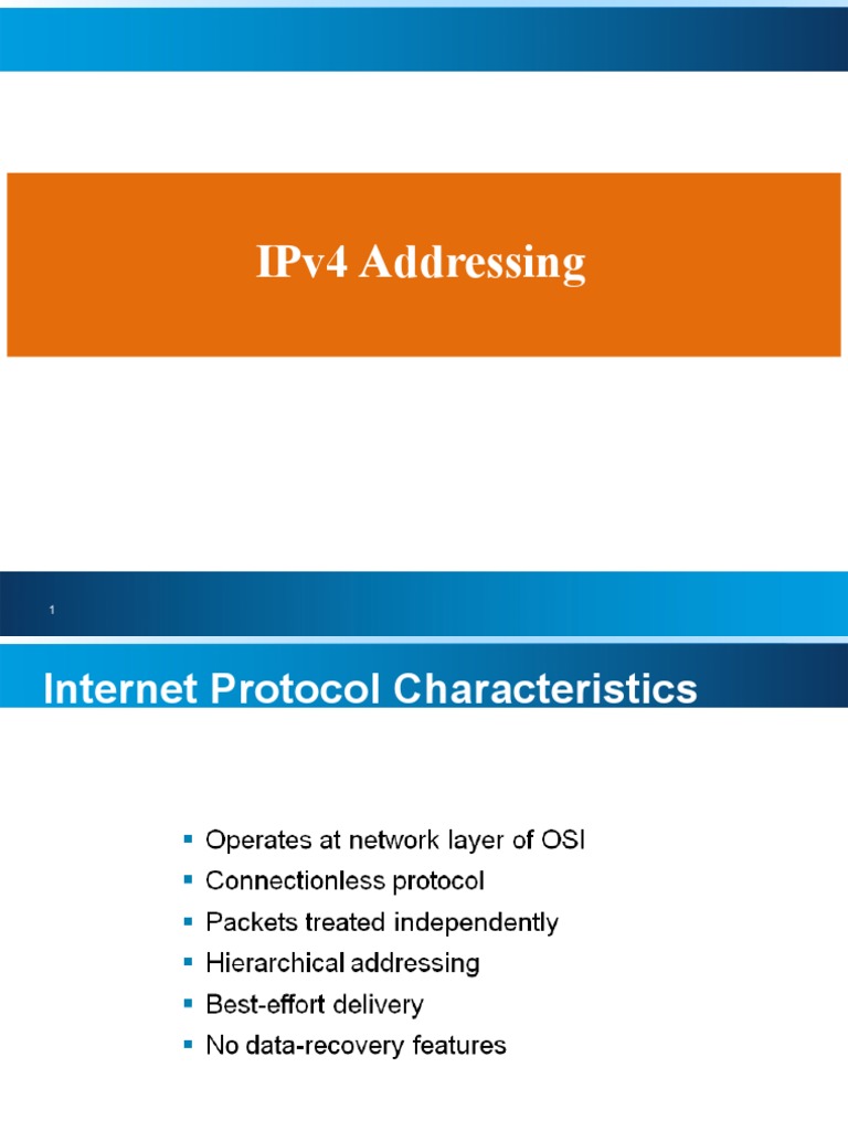 Lesson 3-1 - IPv4 Addressing | PDF | Ip Address | Internet Protocols