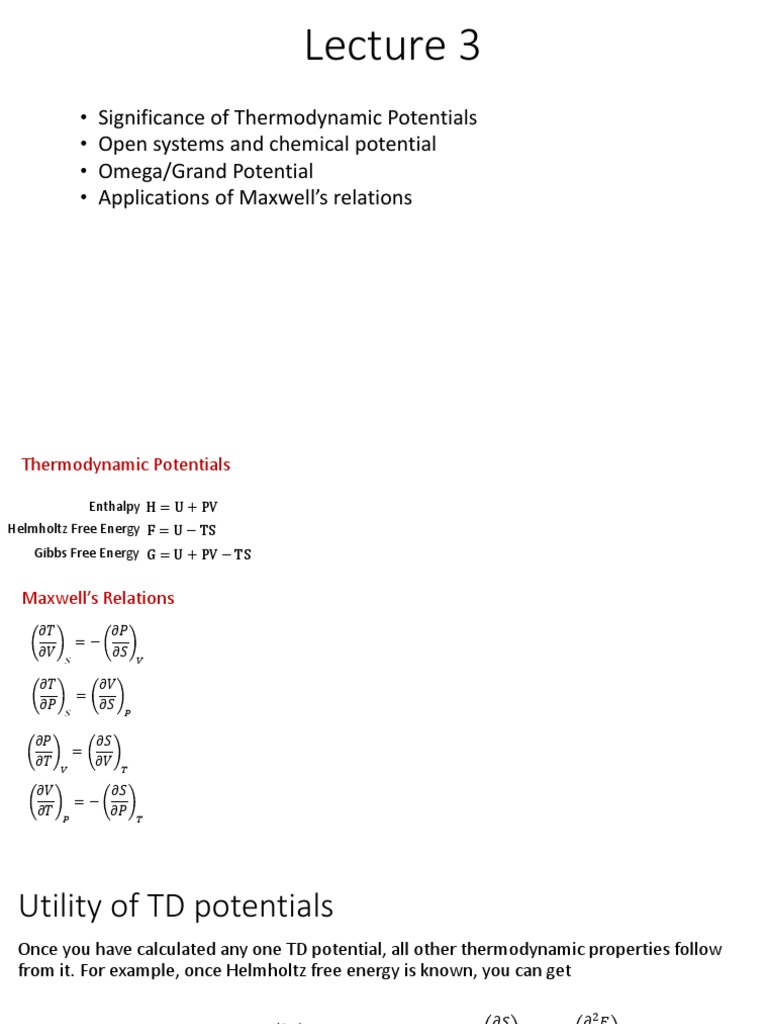 Lec3 - Final - Revised Stat Mech | PDF | Entropy | Gibbs Free Energy