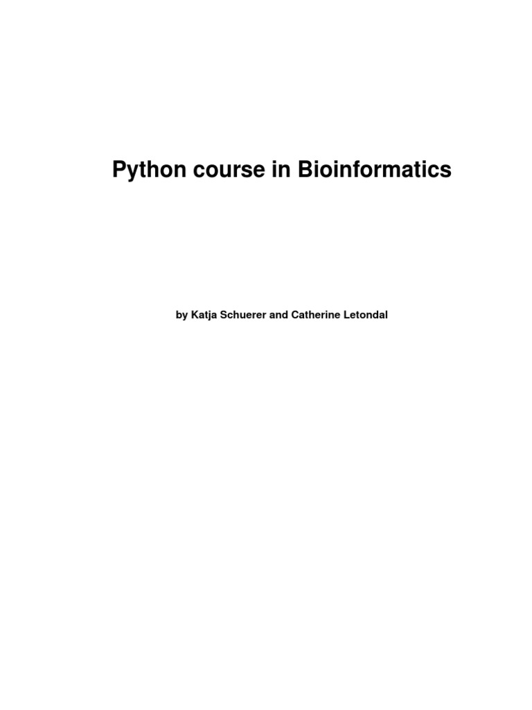 Pasteur Biopython Course | PDF | Parameter (Computer Programming) | Life Sciences