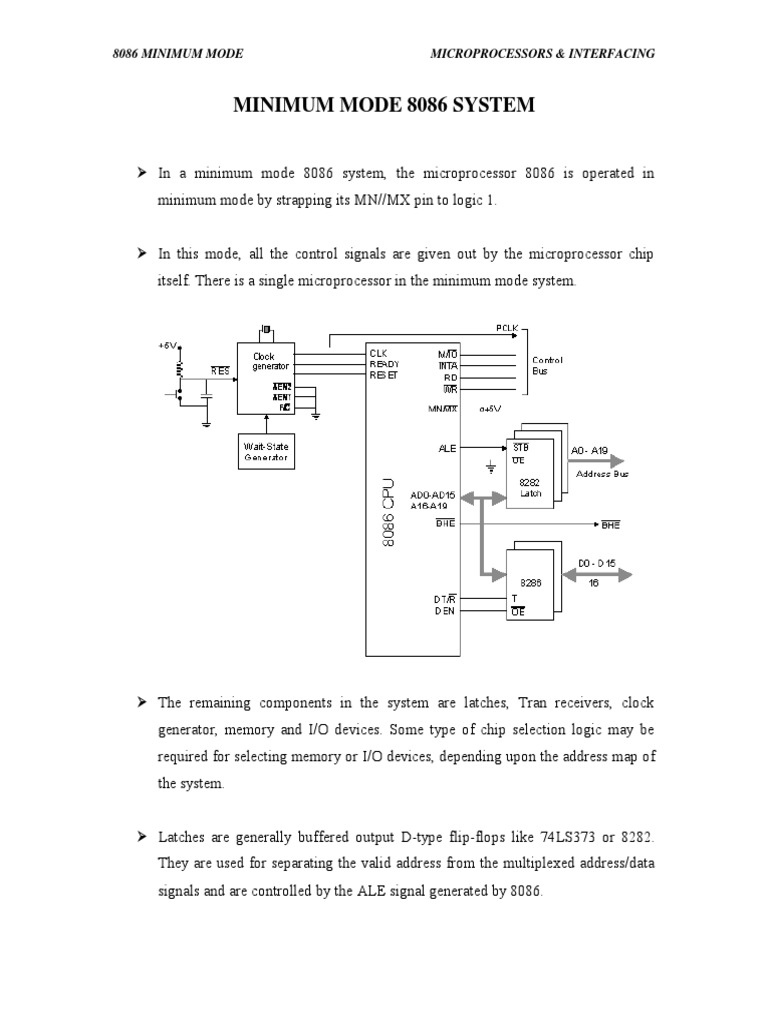 Minimum and Maximum Mode of 8086 | Download Free PDF | Central Processing Unit | Microprocessor