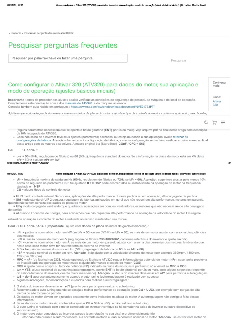 Como Configurar o Altivar 320 (ATV320) para Dados Do Motor | PDF | Relé ...