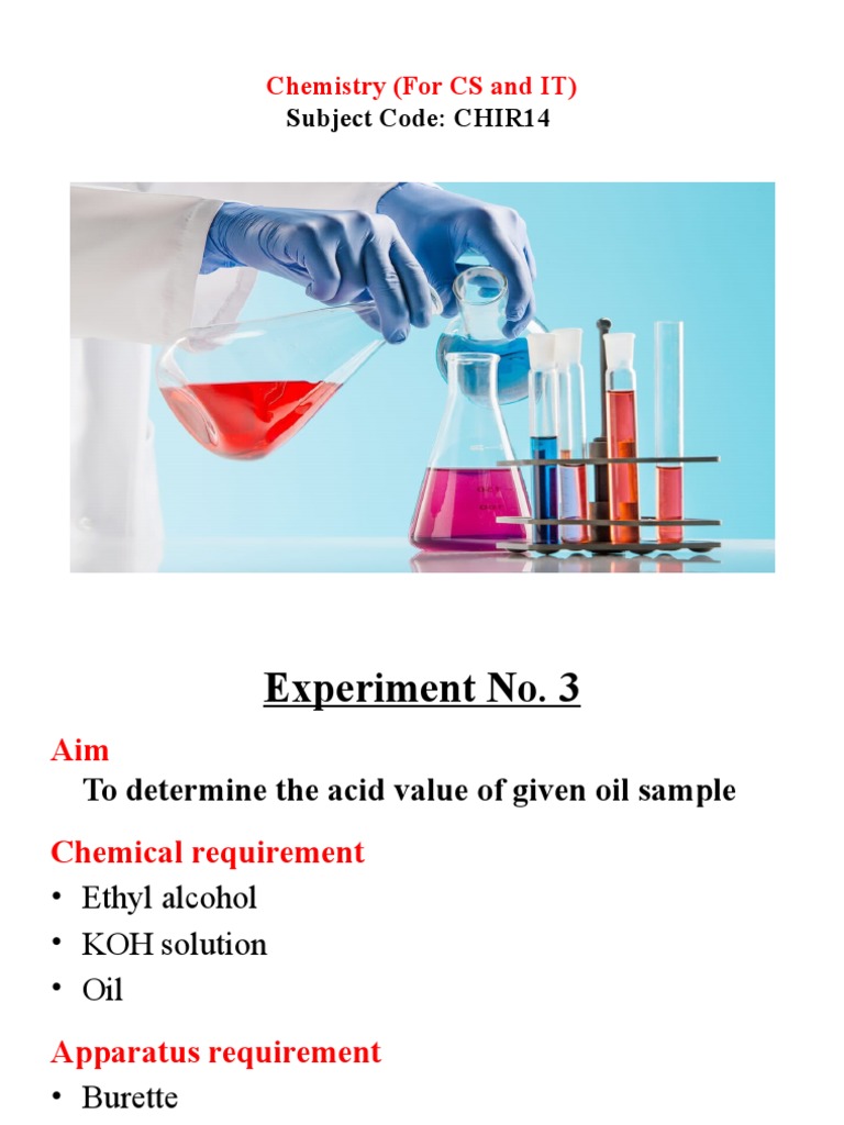 Experiment No. 3 Acid Value of Given Oil Sample | PDF | Lubricant ...