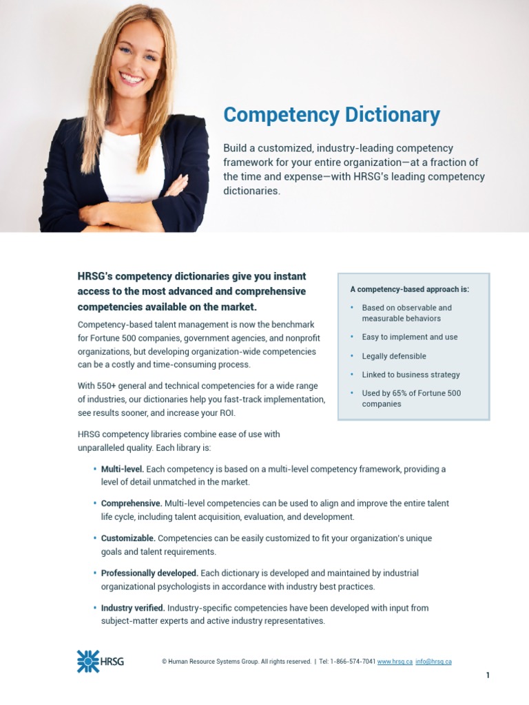 Competency Dictionary: A Competency-Based Approach Is | PDF | Human ...