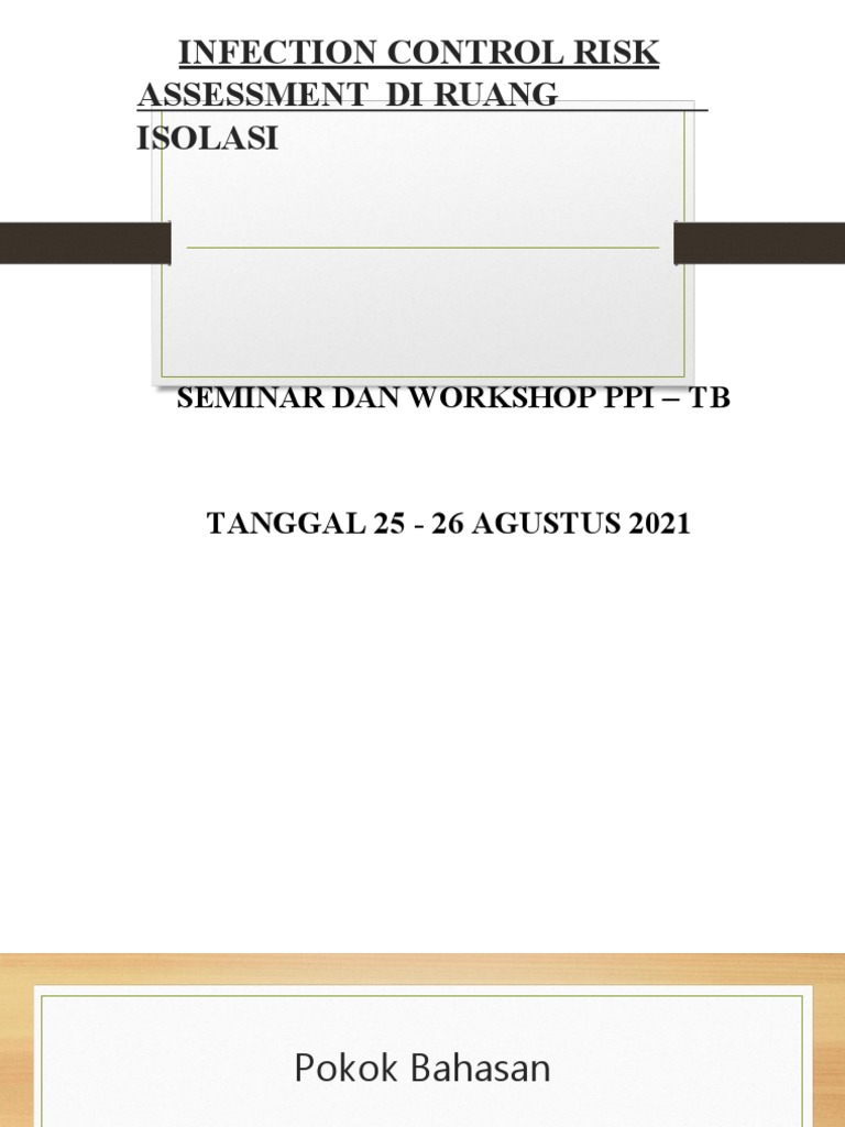 Infection Control Risk Assessment Di Ruang Isolasi (Minarni) | PDF