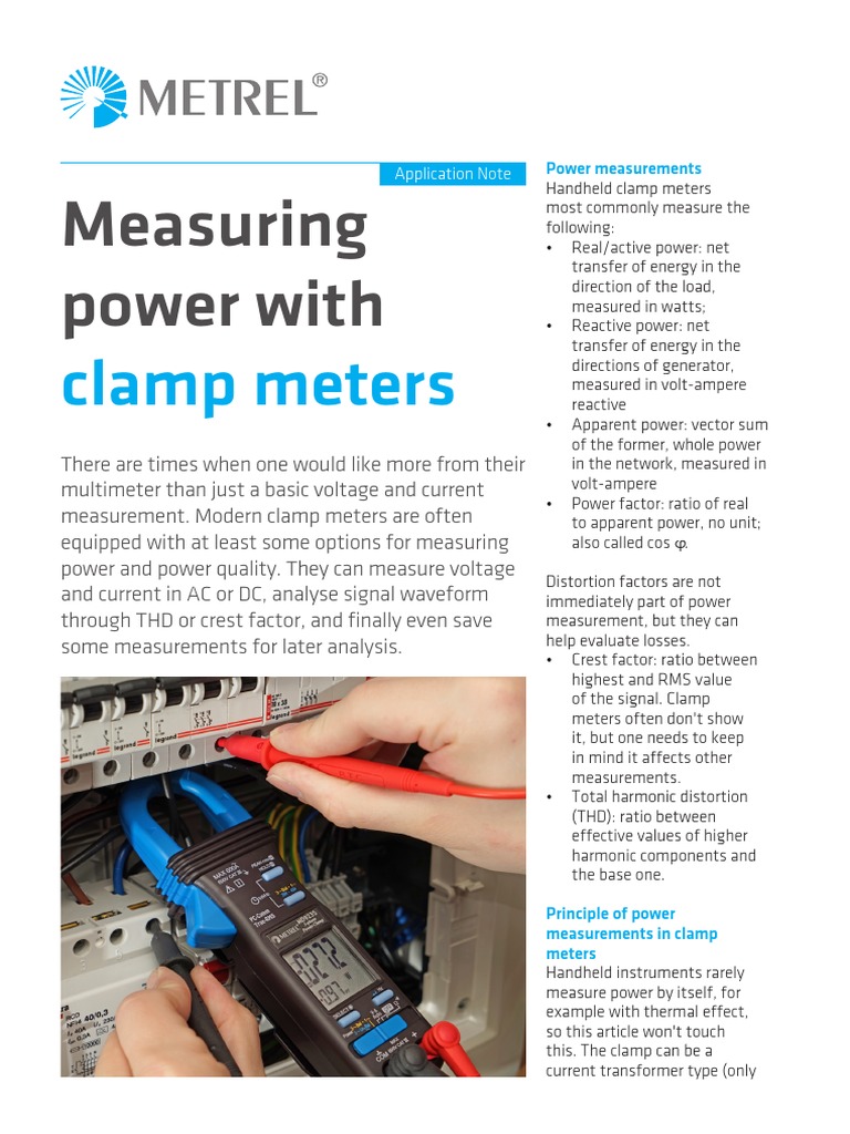 Measuring Power With: Clamp Meters | PDF | Ac Power | Alternating Current