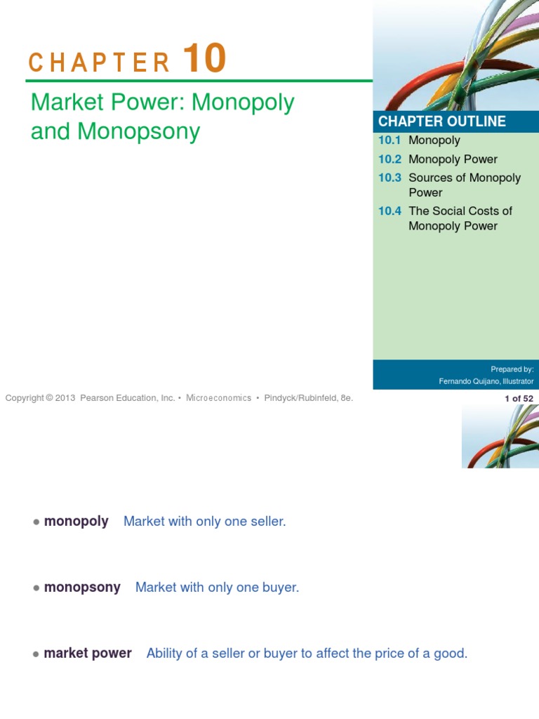 Market Power: Monopoly and Monopsony: Chapter Outline | PDF | Monopoly | Demand