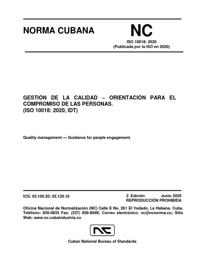 NC Iso 10018 2020 Orientacion Compromiso | PDF | Liderazgo | Calidad ...