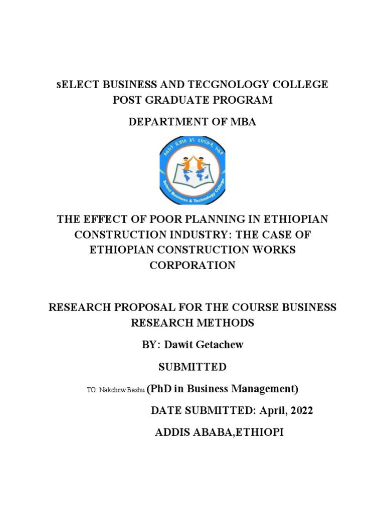 SARA Research Proposal | PDF | Ethiopia | Project Management