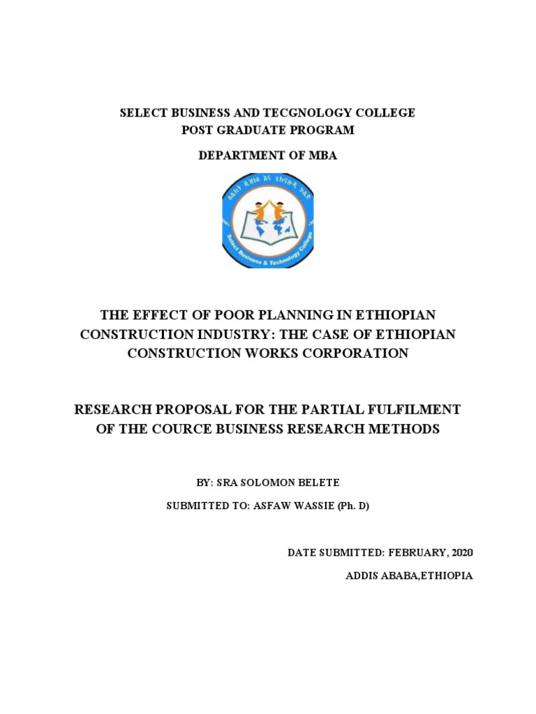 SARA Research Proposal | PDF | Project Management | Ethiopia
