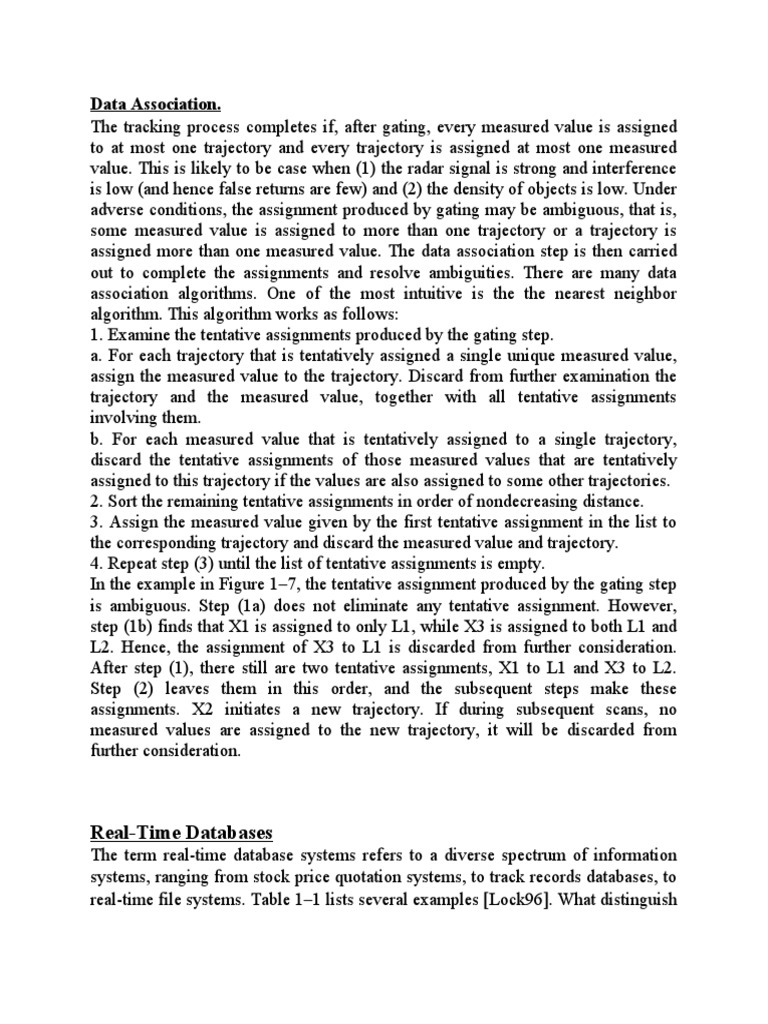 Data Association.: Real-Time Databases | PDF | Video | Data Compression