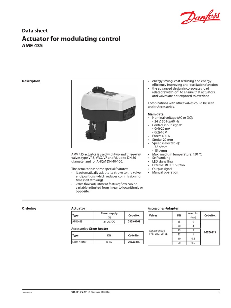 Actuator For Modulating Control: Data Sheet | Download Free PDF | Power ...
