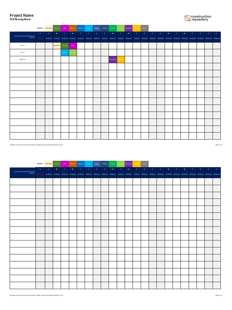 Construction Pull Planning Template M8ea29 | PDF | Local Government ...