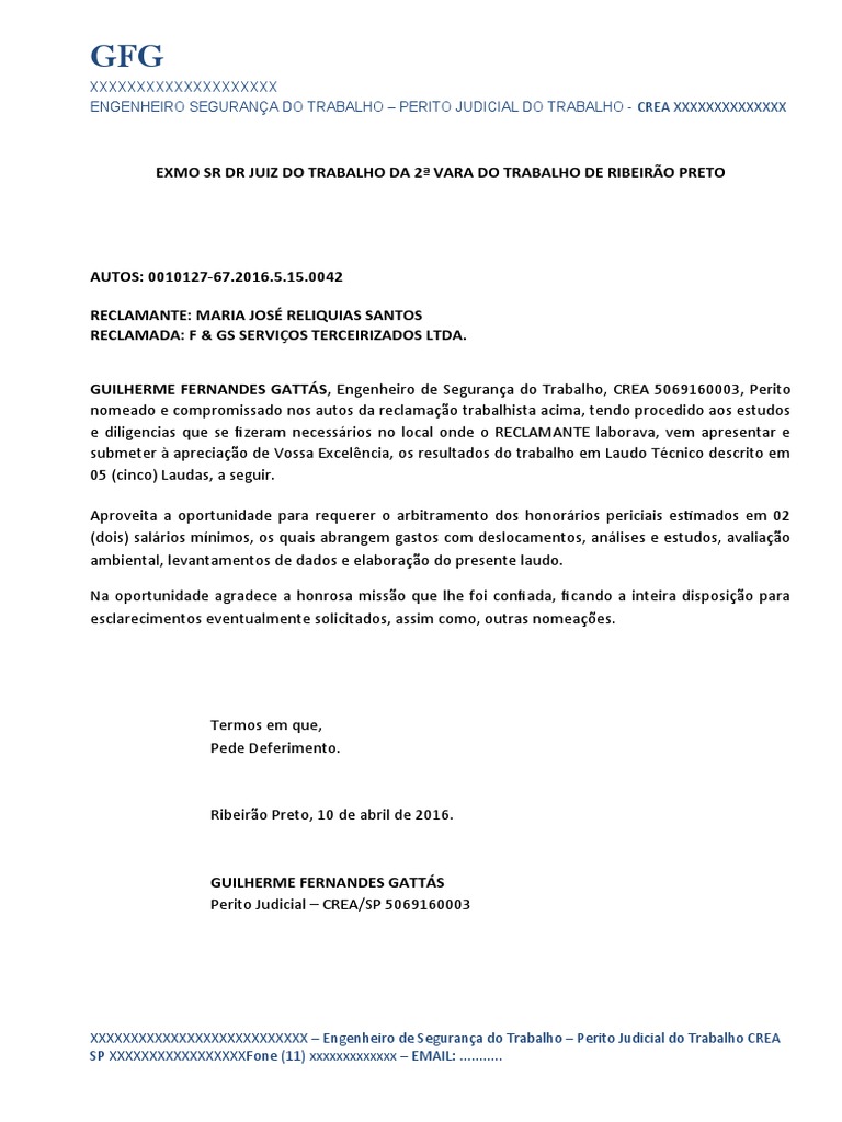 Laudo Pericial Modelo | PDF