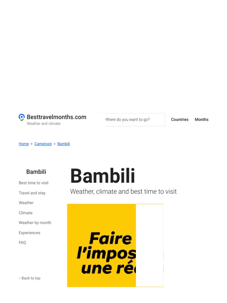 Bambili Weather and Climate - Best Time To Visit - Temperature | PDF ...