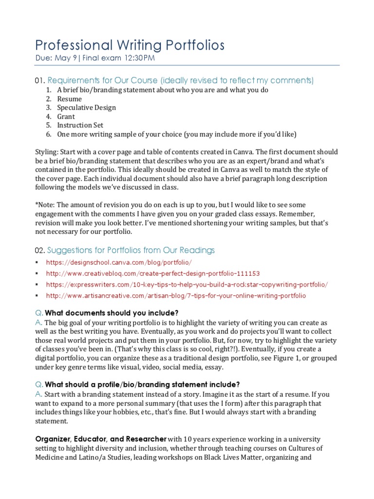 Professional Writing Portfolios | PDF | Scribd | Essays