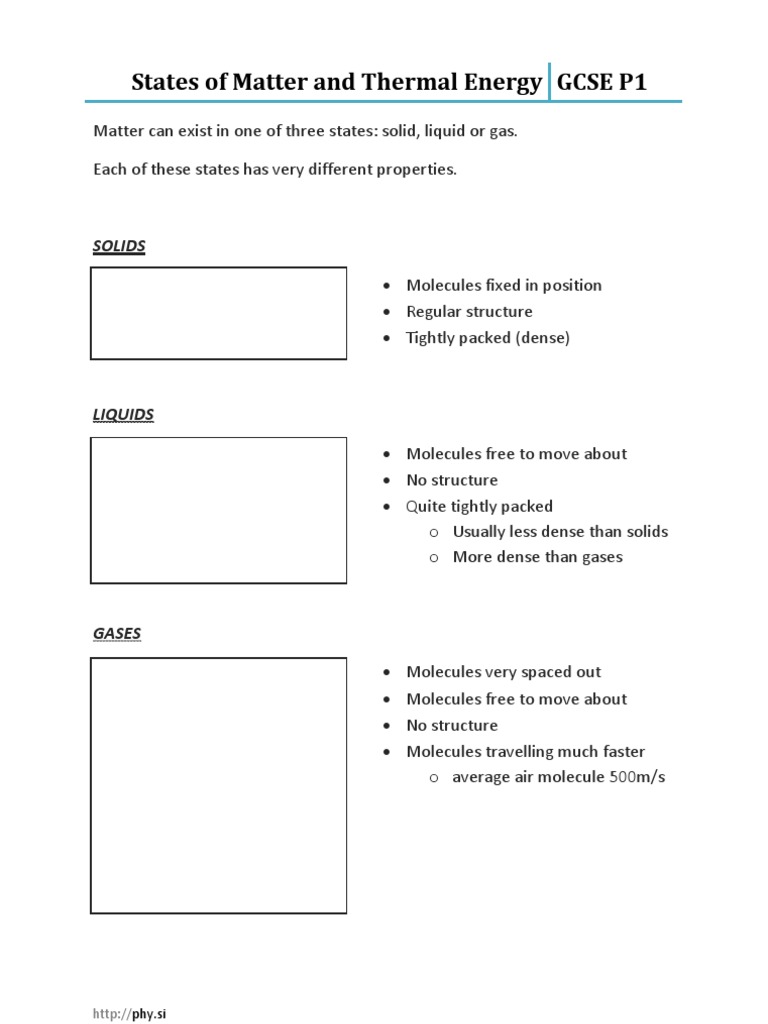 Thermal Energy and States of Matter | PDF | Heat | Gases