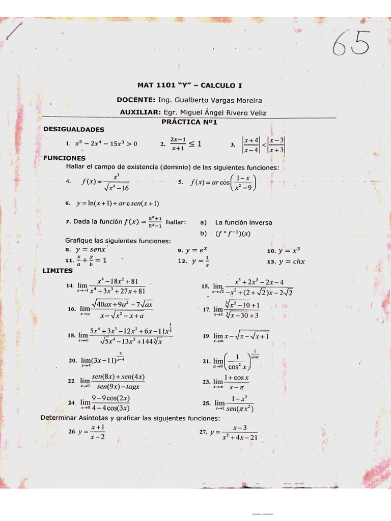 Práctica 1 y 2 MAT1101 | PDF